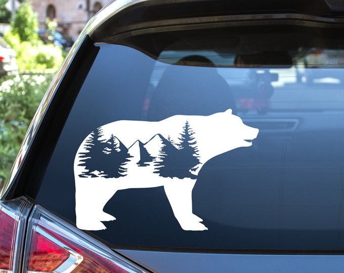 Bear Decal - Bear Sticker - Mountain Decal - Outdoor Adventure ...