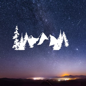 Mountain Tree Side Window Decal Side Window Decal Mountain Trees ...