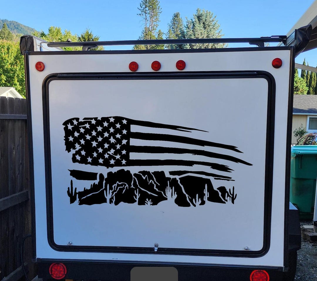 Distressed Flag Large RV Vinyl Decal - Desert Mesa Flag - RV Decal ...