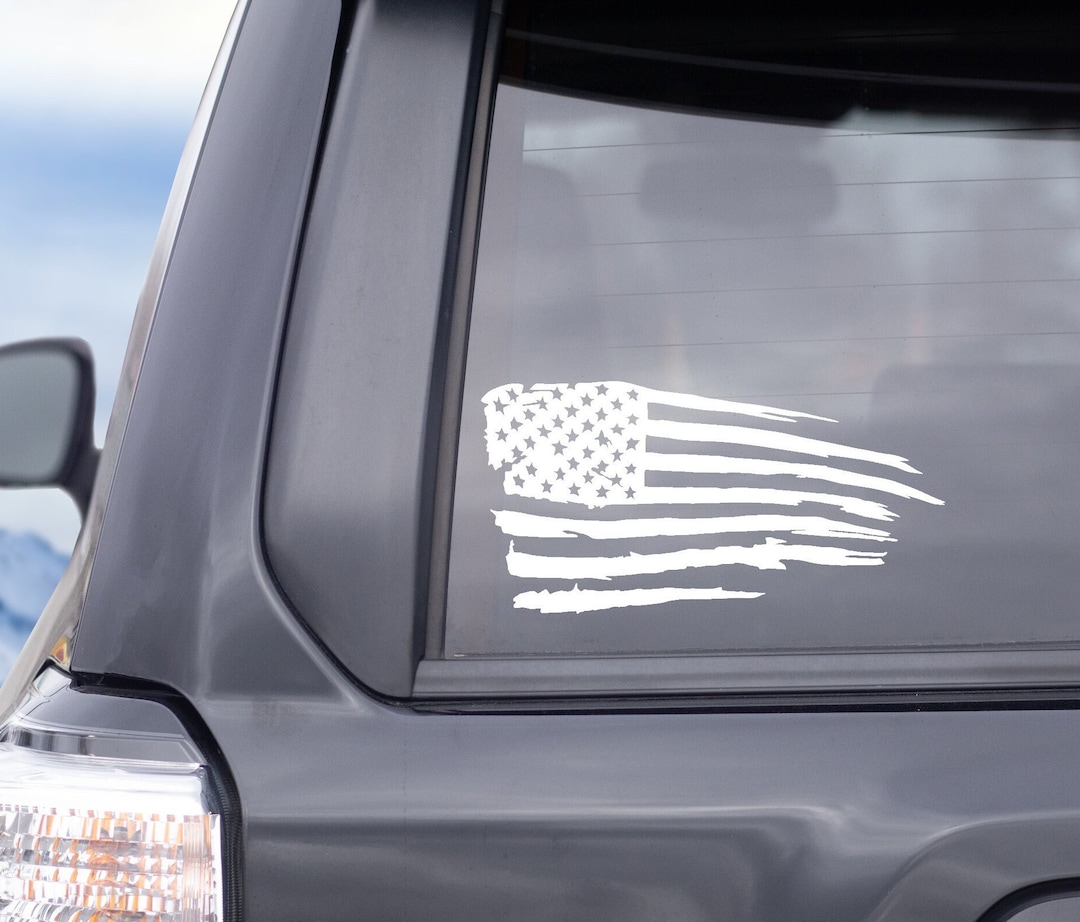 Distressed USA Flag Vinyl Decal - Flag - Stars and Stripes - Small Flag ...