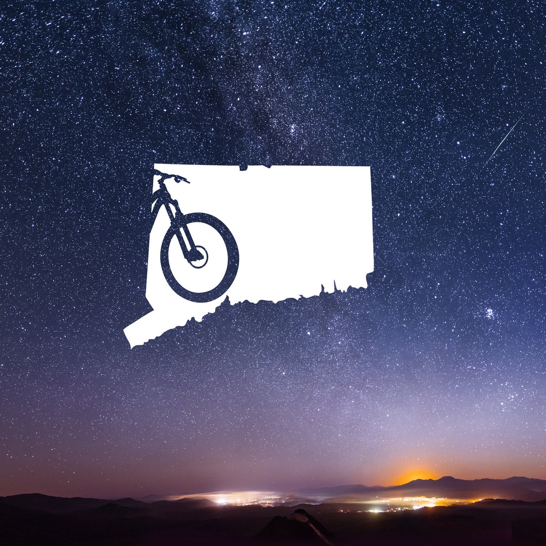 Connecticut Mountain Bike Vinyl Decal - Connecticut Decal - State of ...