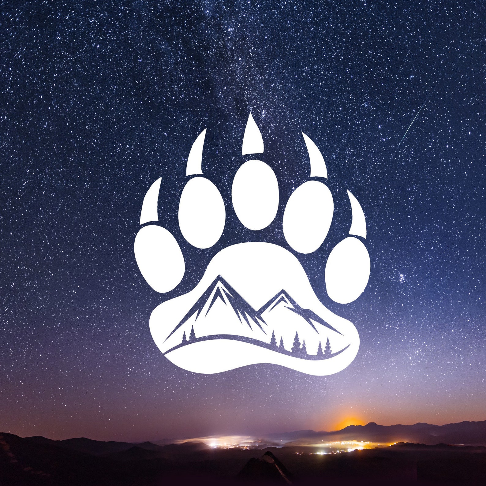 Bear Decal Bear Paw Decal Bear Paw Sticker Bear Car - Etsy