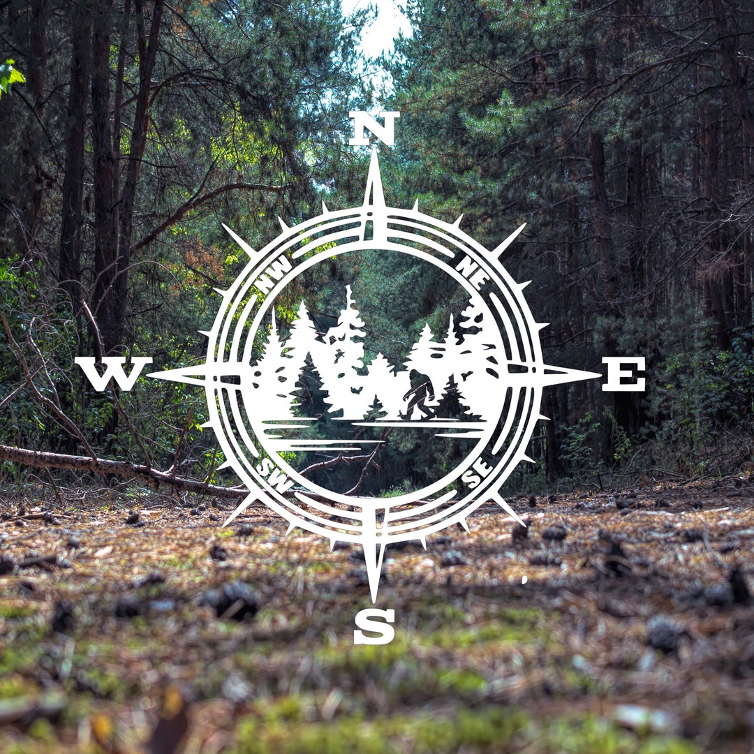 Compass PNW Decal Bigfoot Compass Decal Compass RV Decal Hood Decal ...