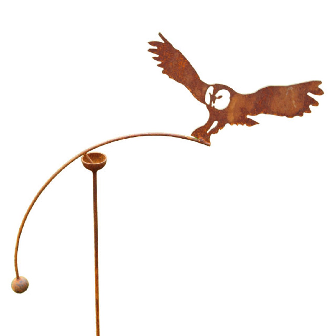 Single Ball Owl Garden Wind Spinner/rocker - Etsy
