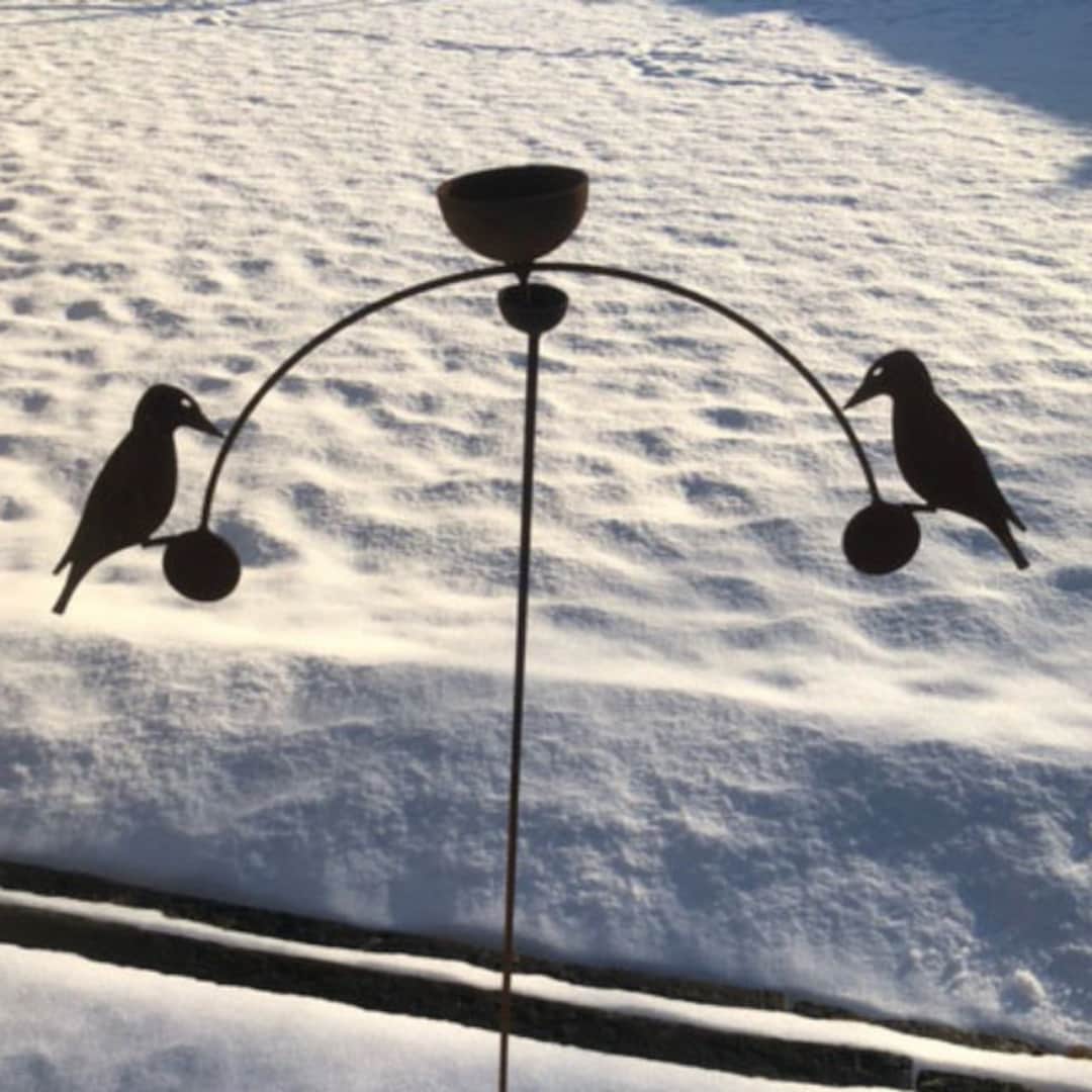 Garden Bird Feeder Double Ball Wind Rocker/spinner - Etsy