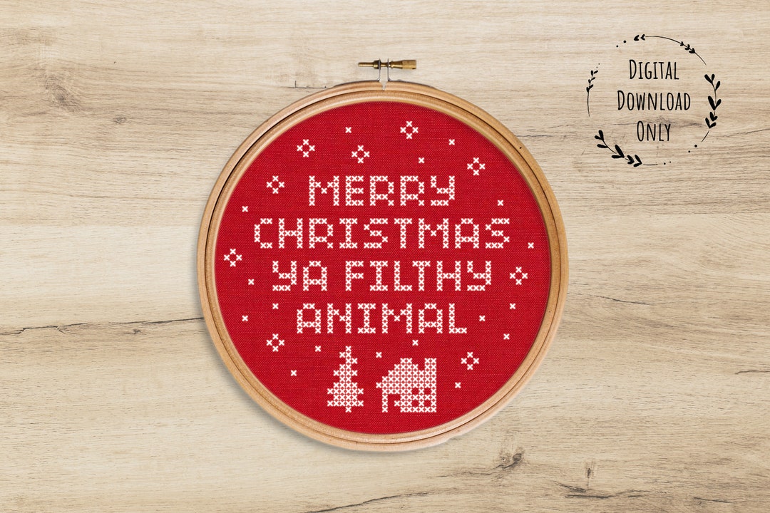 Home Alone Merry Christmas Filthy Animals Ornament Cross Stitch Pattern ...