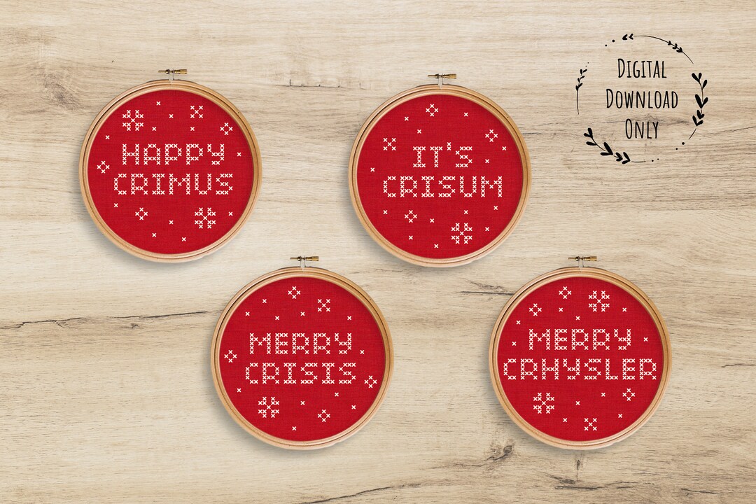 Happy Crimus Ornament Set Cross Stitch Pattern - Etsy