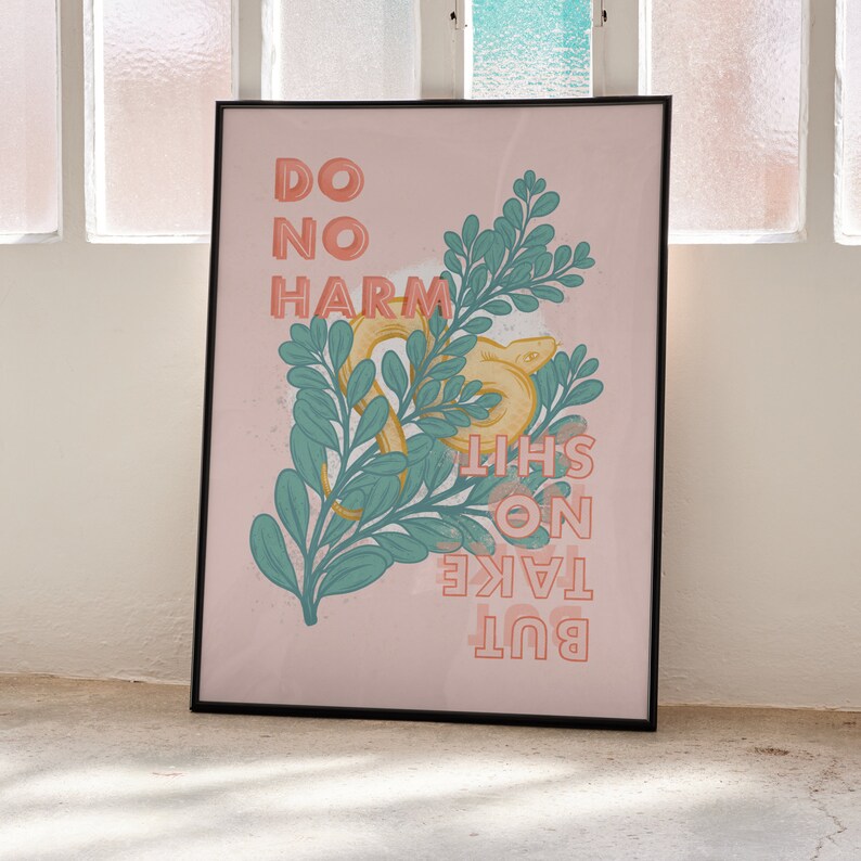 Large Format Digital Art Print With Quote do No Harm - Etsy