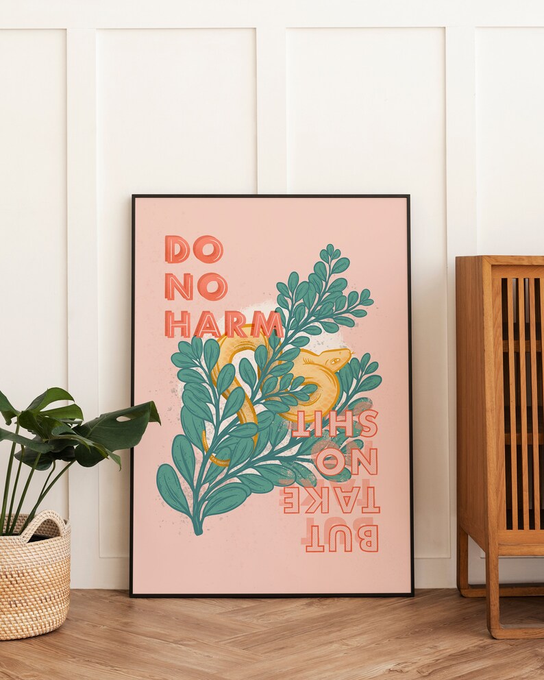 Large Format Digital Art Print With Quote do No Harm - Etsy