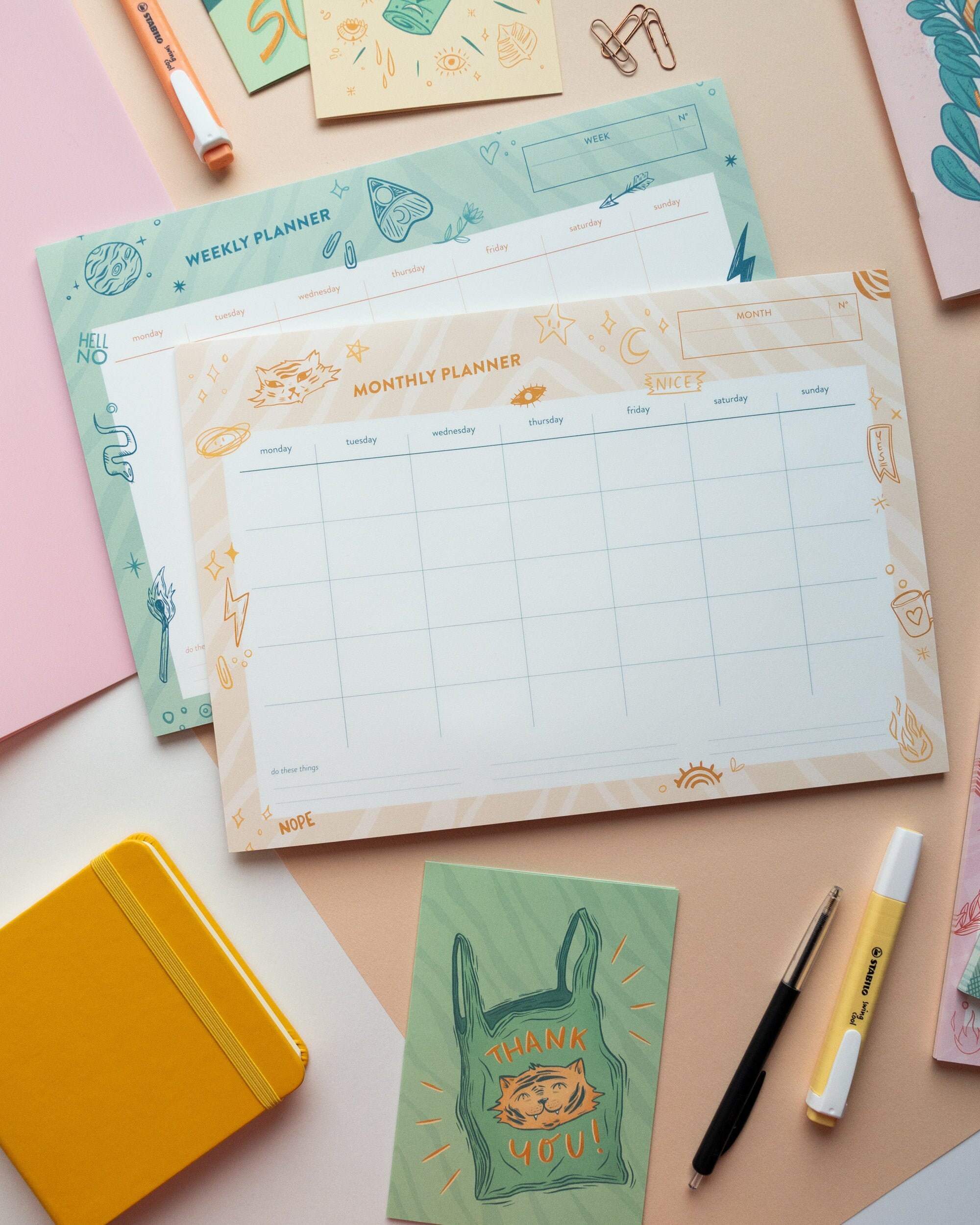 Badass Monthly Desk Planner A4 Size Unique and Fun Design to Elevate ...