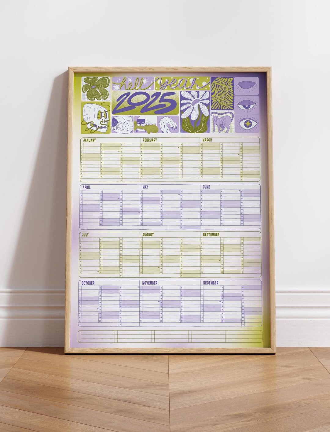 2025 Wall Planner Full Year in Overview A2 Size / 42 X 59,4 Cm - Etsy