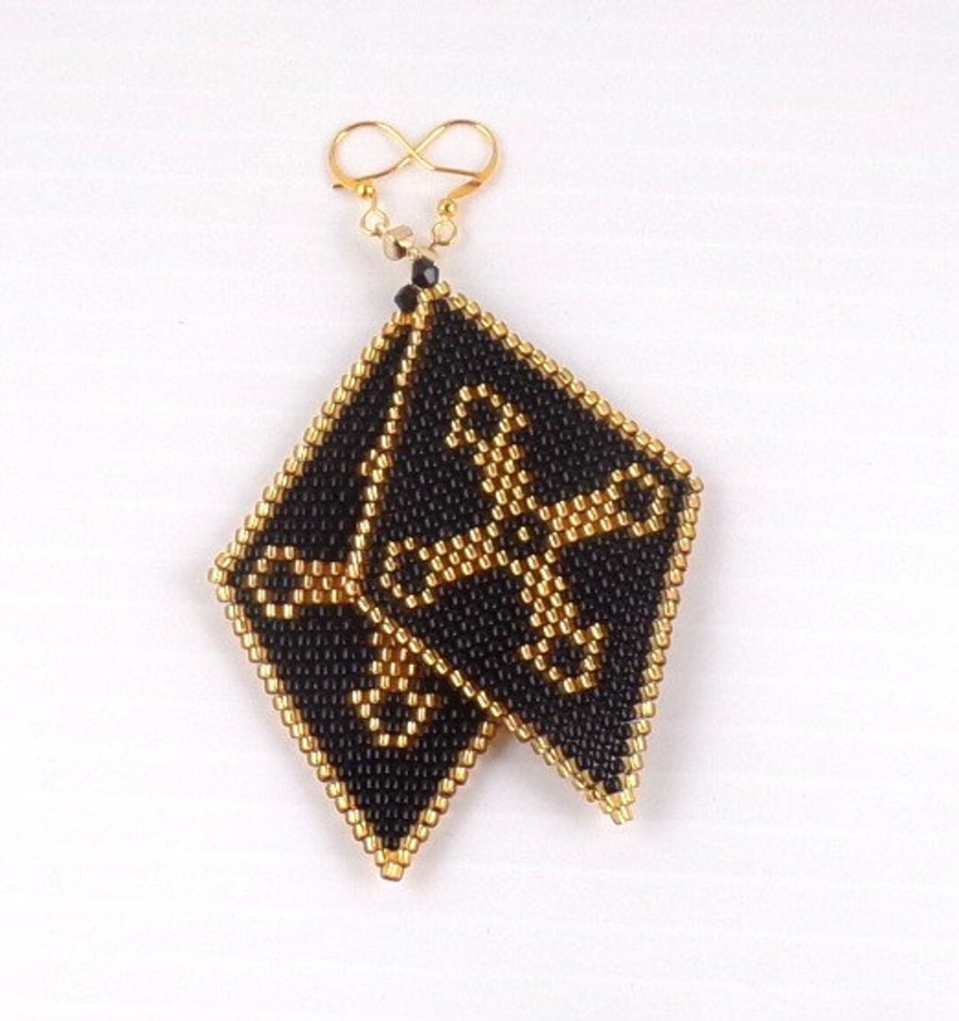 Noble, Religious, Bottony, Greek or Pisan Style Gold and Black Cross ...