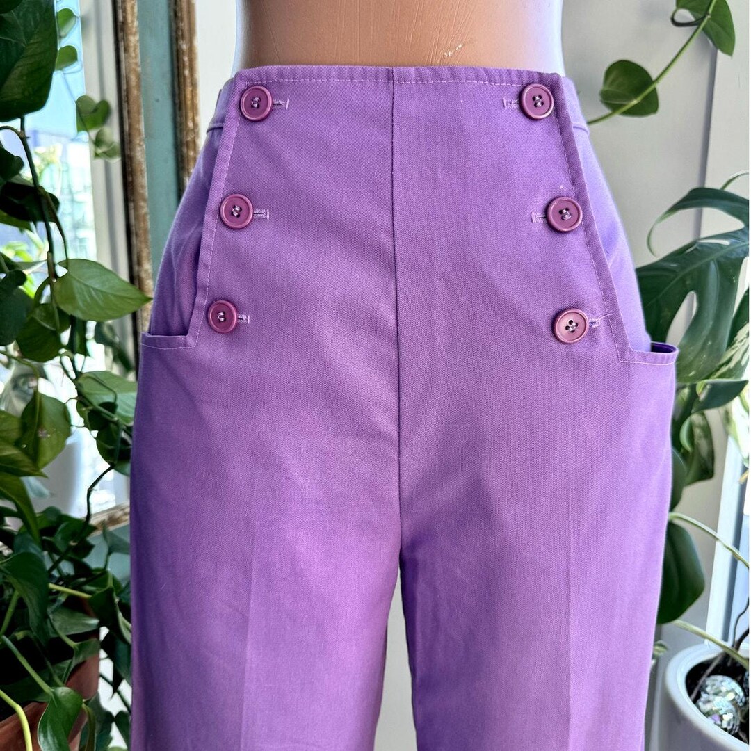 Vintage Purple Pedal Pusher Sailor Capris - Size S - Etsy