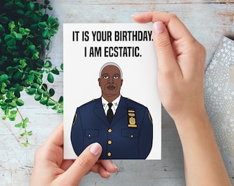 Brooklyn Nine Nine Christmas Card Captain Holt I Am Ecstatic - Etsy