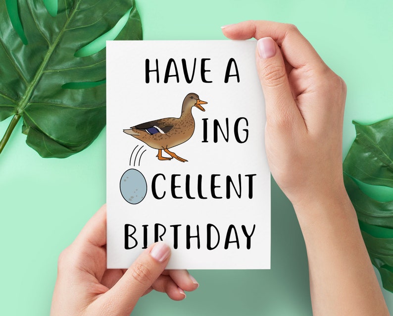 Funny Birthday Card Pun Birthday Card Duck Card Ducking | Etsy
