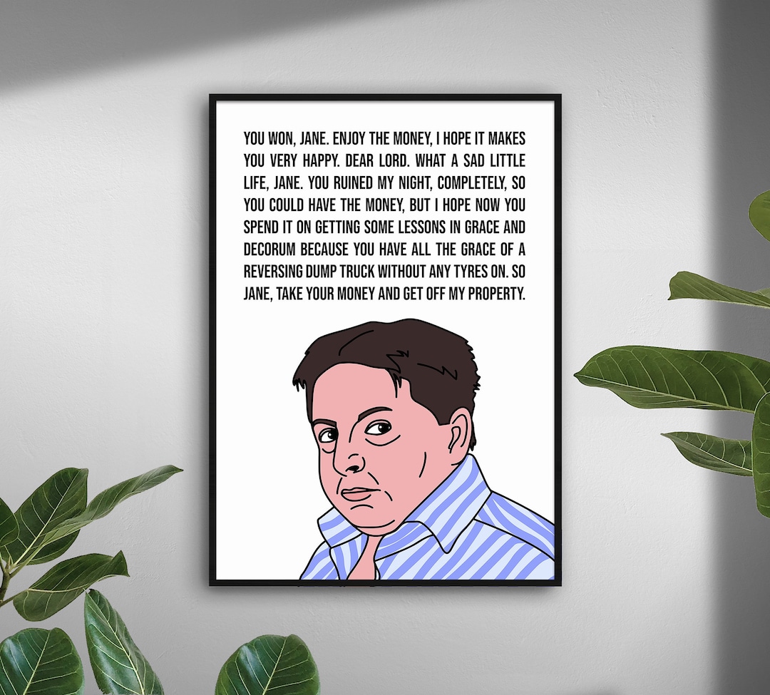 Come Dine With Me Print Jane Poster #1 | Funny Meme Quote Wall Art ...