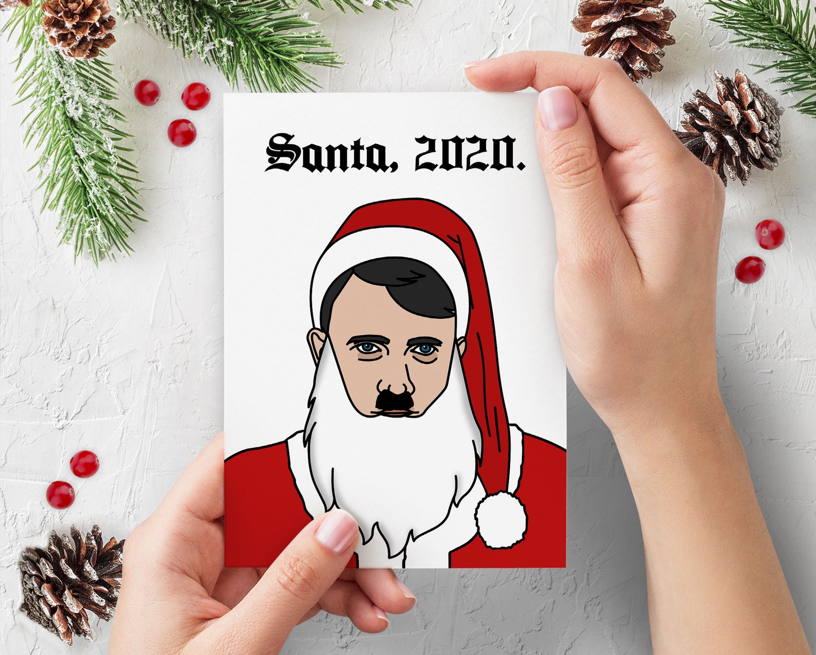Adolf Hitler Santa Claus 2020 Christmas Card Isolation | Etsy UK