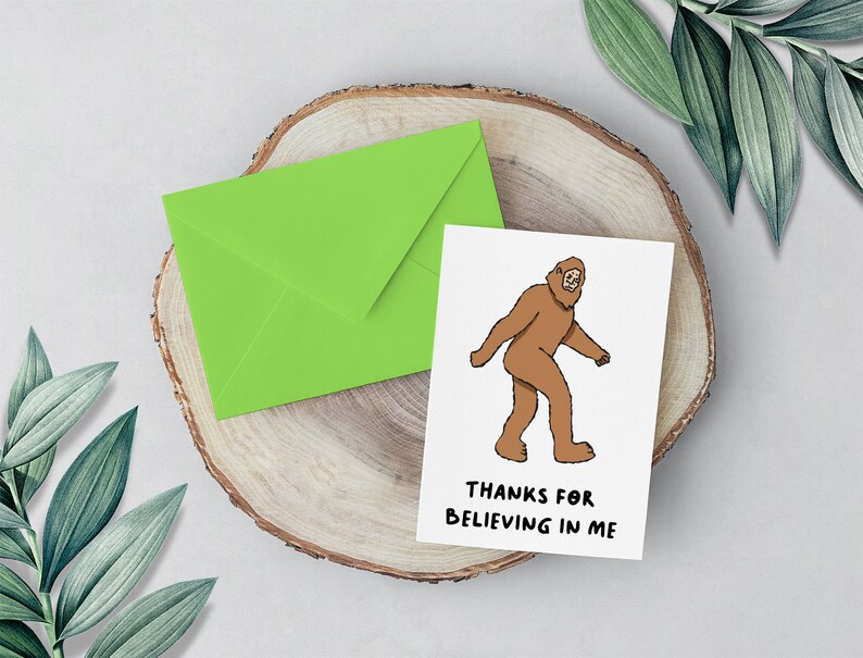 Bigfoot Funny Thank You Card Big Foot Cryptid Appreciation - Etsy