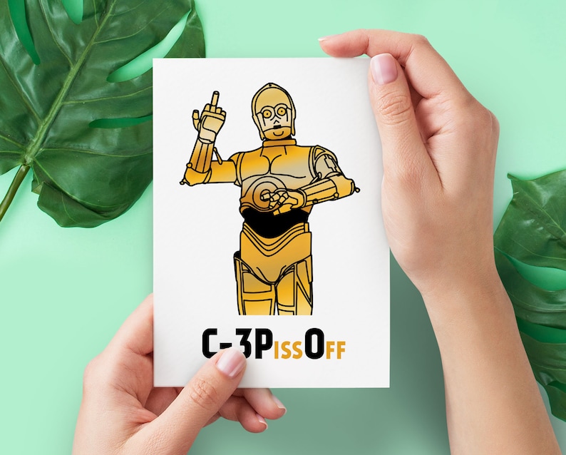 Star Wars Birthday Card Funny C3PO Rude Birthday Card C 3 - Etsy