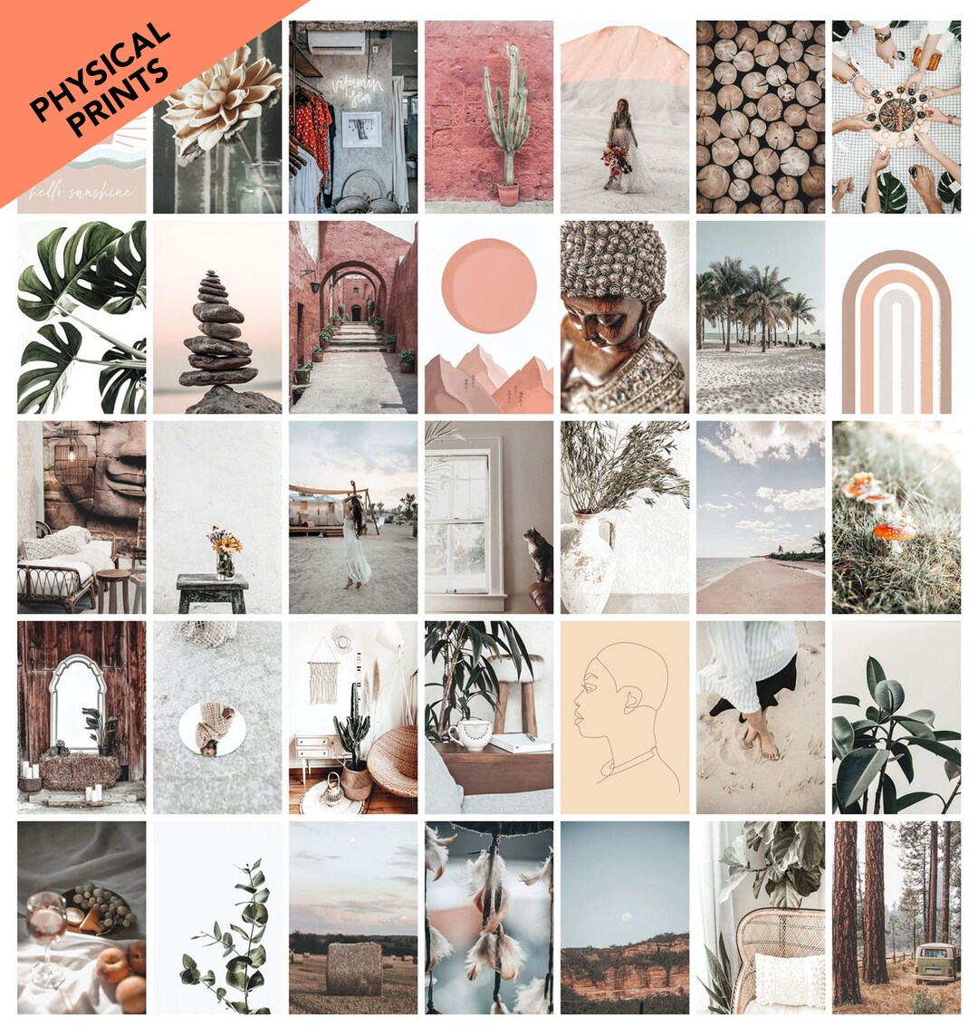 Boho VSCO Wall Collage Kit Photo Wall Aesthetic PHYSICAL - Etsy UK