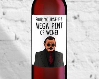 Johnny Depp Wine Memes A MEGA PINT? Adults Funny T Shirt Justice For