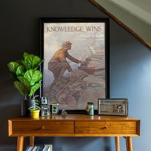 Knowledge Wins Wars Poster | Vintage Propaganda Poster - Etsy