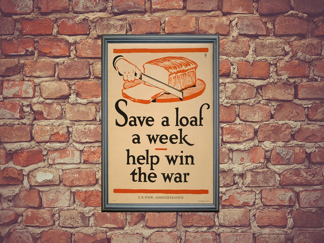 Vintage Food Administration Poster Save A Loaf Poster US | Etsy