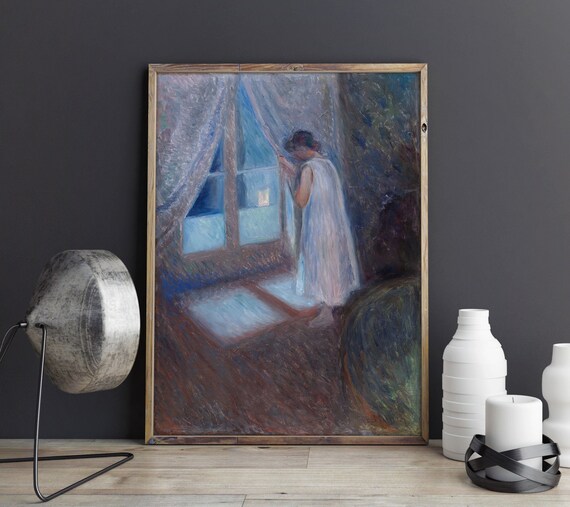 The Girl by the Window by Edvard Munch Oil Painting Wall | Etsy
