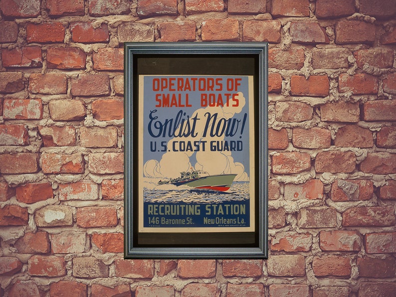Vintage Recruitment Poster U.S. Coast Guard Enlistment | Etsy