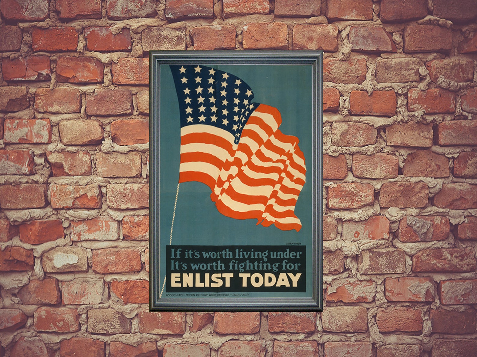 Vintage Recruitment Poster | U.S. Enlistment Poster | Enlist Today : If ...