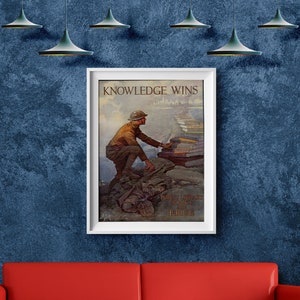 Knowledge Wins Wars Poster | Vintage Propaganda Poster - Etsy