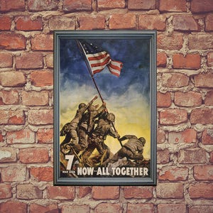Vintage Recruitment Poster | U.S. Iwo Jima Flag Raising Poster | U.S ...