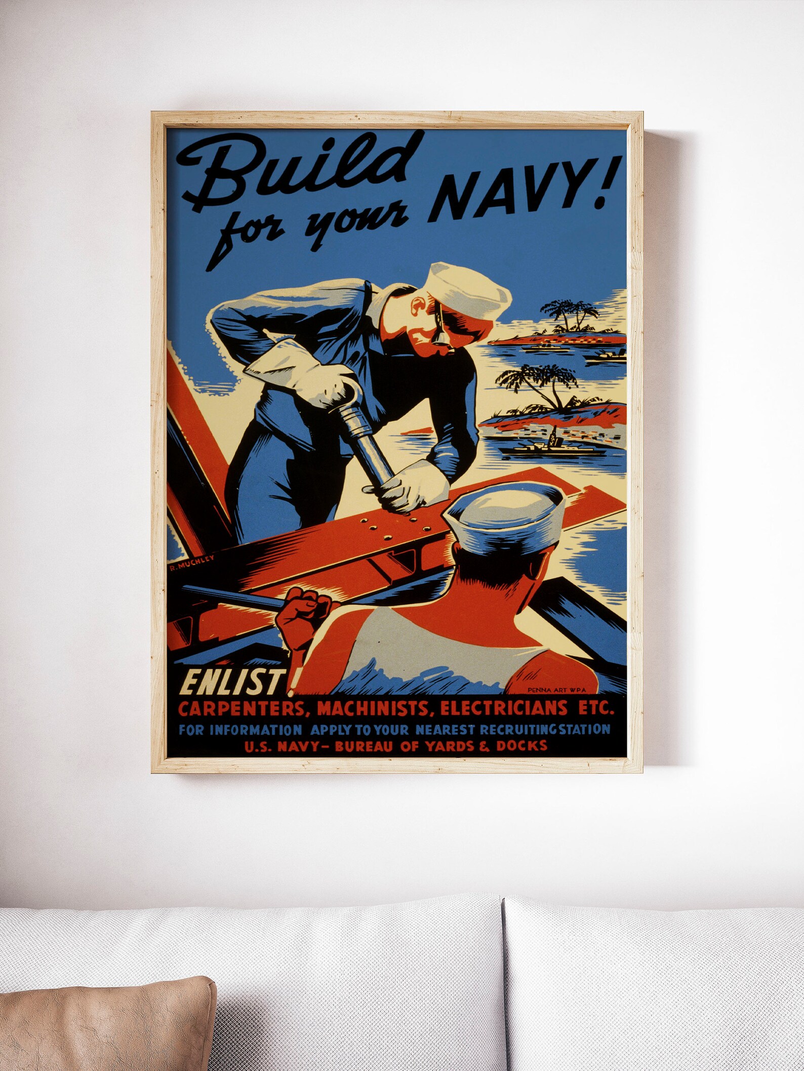 Build for Your Navy War Propaganda Poster | Etsy