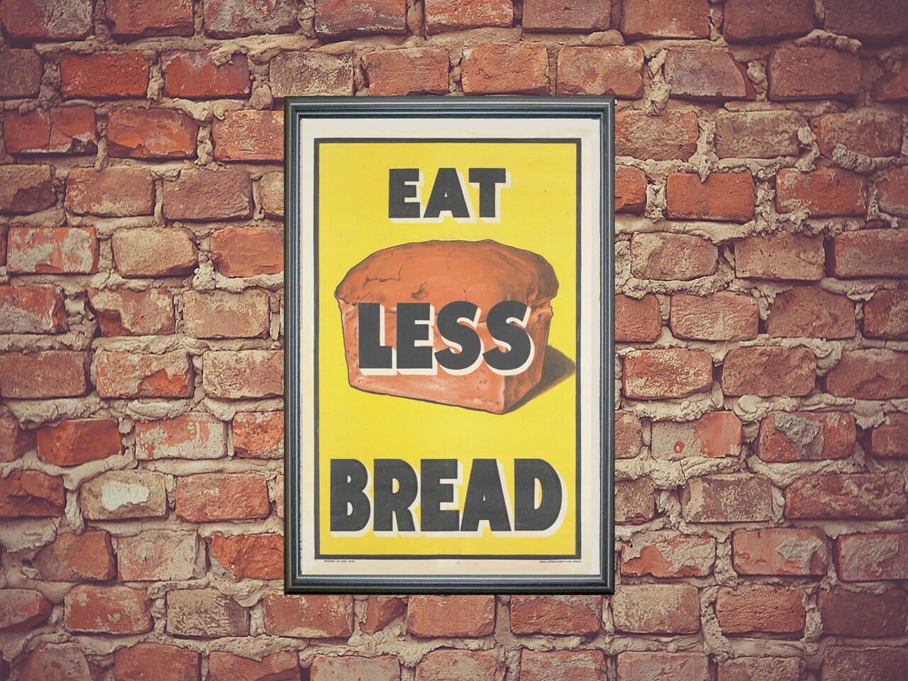 Eat Less Bread Vintage Food Administration Poster Food | Etsy
