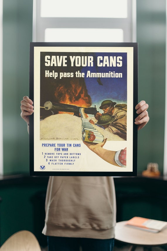 Save Your Cans War Propaganda Poster | Etsy