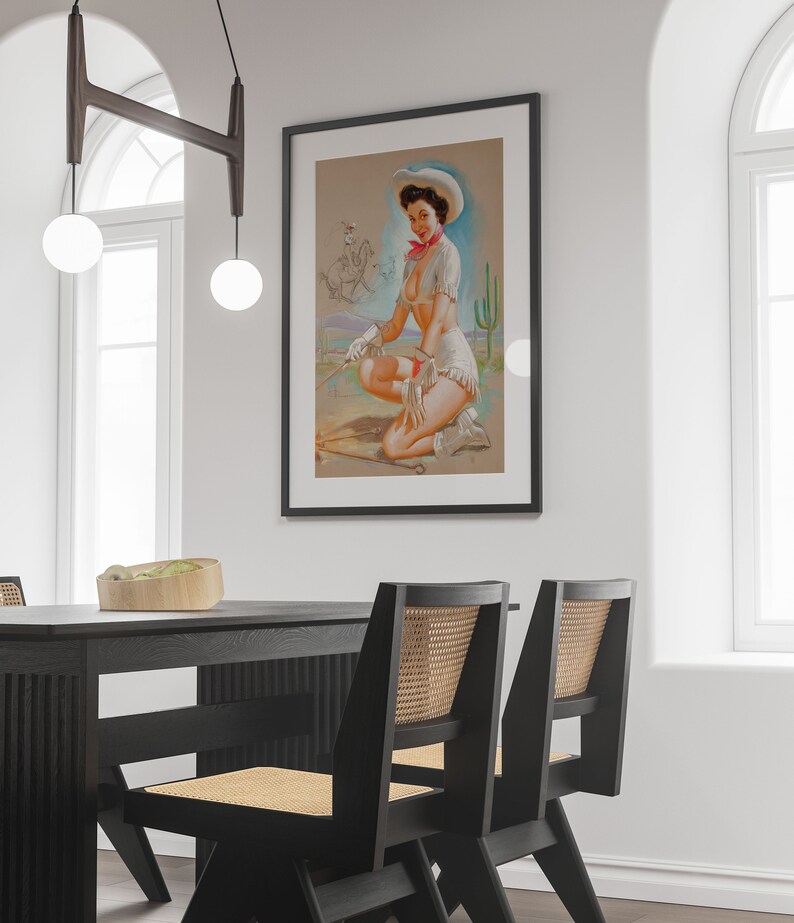 Vintage Risque Poster Pin Up Girl Poster Etsy