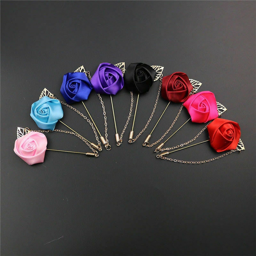 Wedding Flower Gold Leaf Lapel Pin, Personalized Boutonniere for Men ...