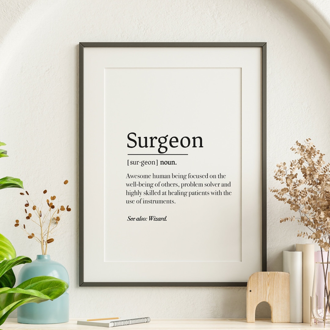 Surgeon Definition - Wall Art | Printable | Minimal Print | Doctor ...