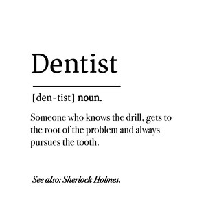 Dentist Definition - Wall Art | Printable | Minimal Print | Dental ...