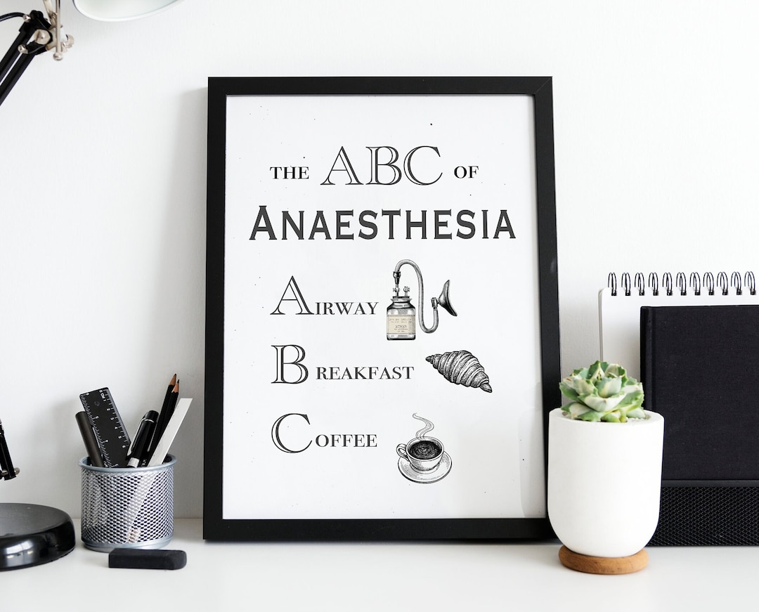 ABC of Anaesthesia- Wall Art | Printable | Minimal Print | Anaesthetist ...