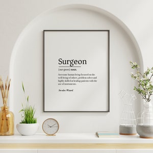 Surgeon Definition - Wall Art | Printable | Minimal Print | Doctor ...