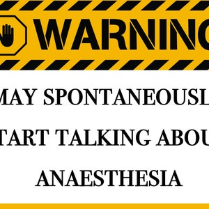 Warning Anaesthesia- Wall Art | Printable | Minimal Print | Funny ...