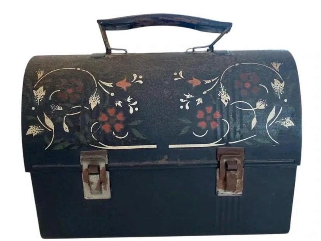 Antique Vintage Painted Metal Lunchbox 1950s - Etsy