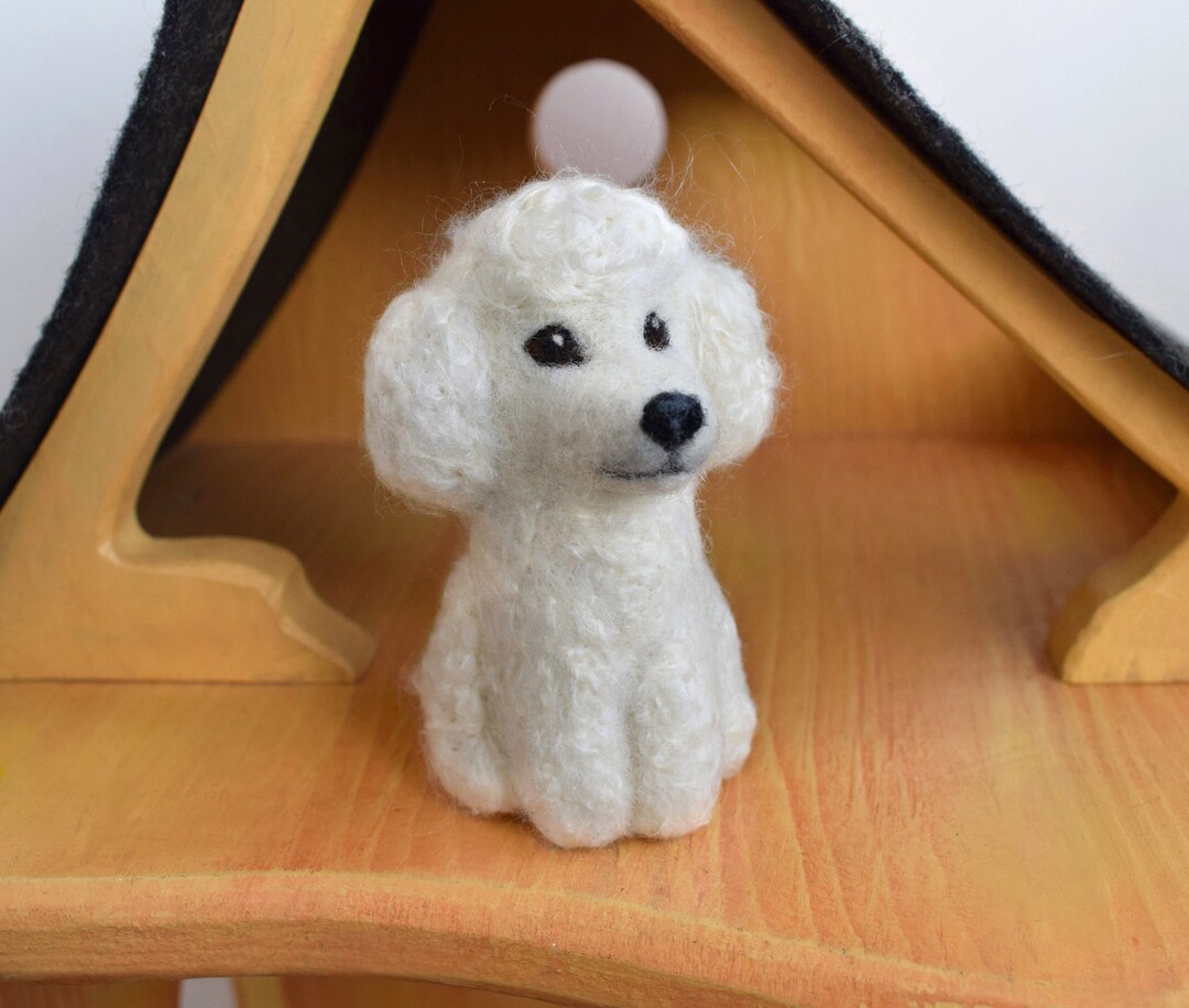 Needle Felted White Poodle Finger Puppet or an Ornament - Etsy