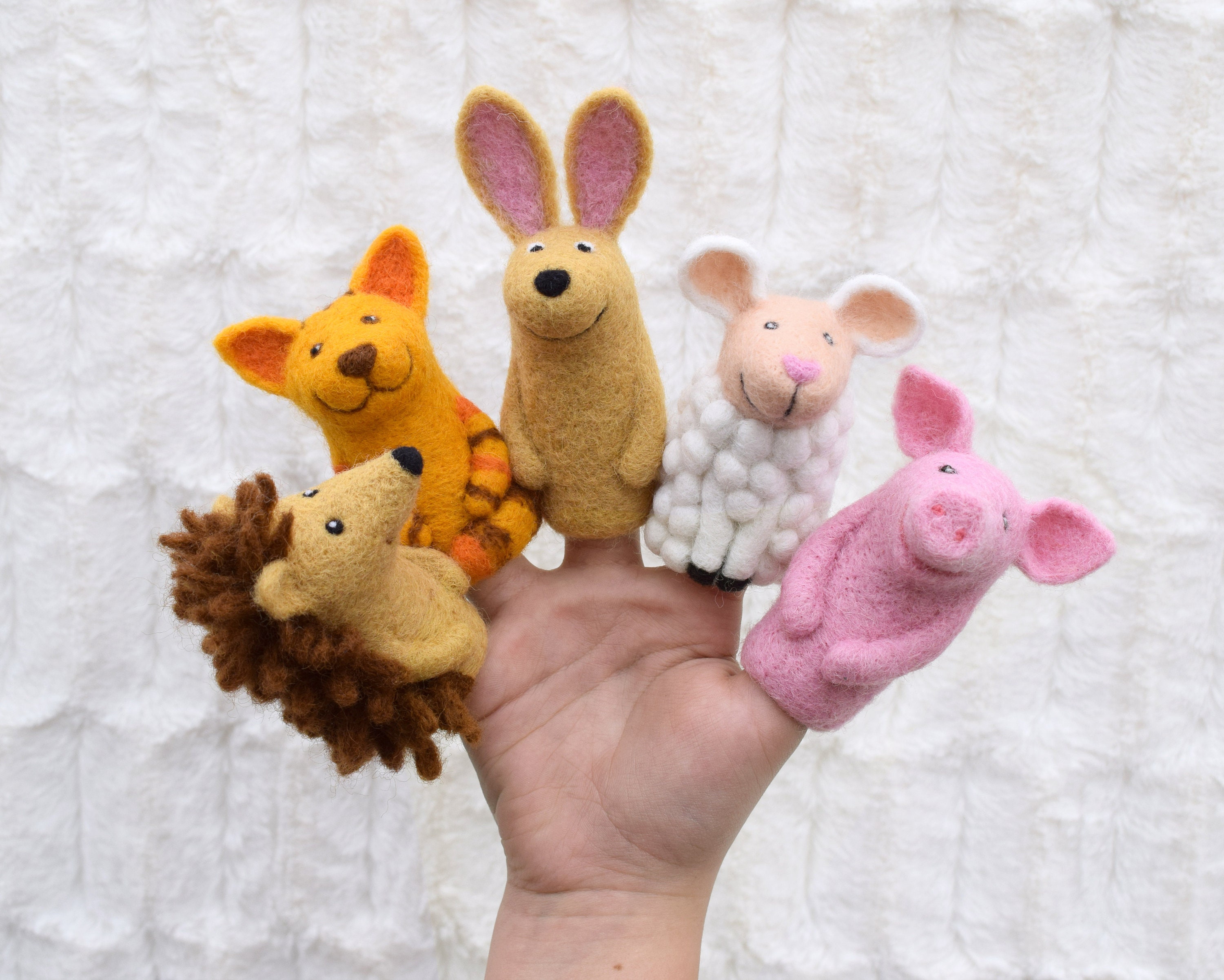 Fingerpuppen Filz Tiere Set von 10 Nadel gefilzt Igel | Etsy