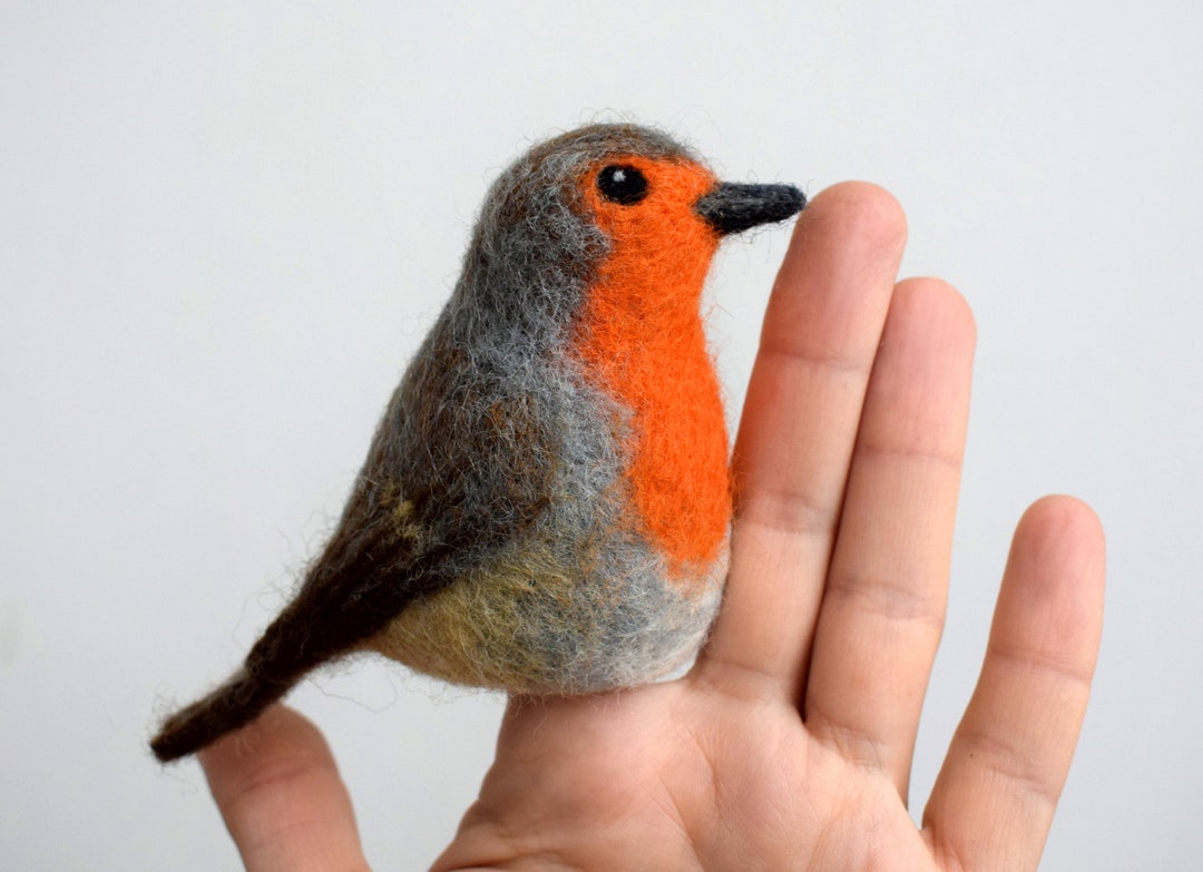 Red Robin Finger Puppet Needle Felt Bird - Etsy