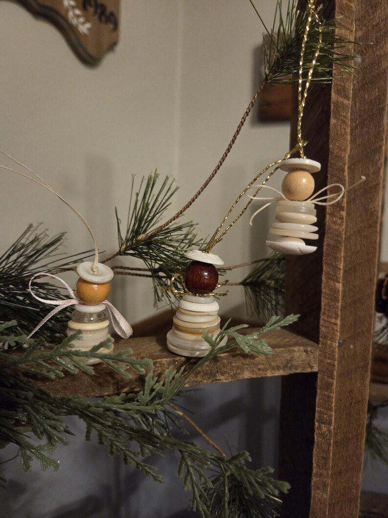 Vintage Button Angel Ornament, Christmas Gift, Handmade, Stocking ...