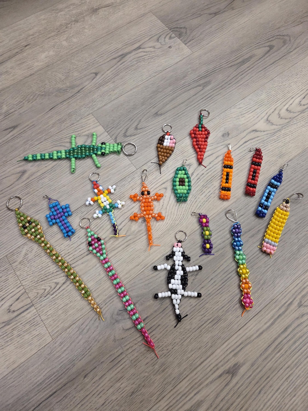 90s Beaded Keychains, Gifts, Handmade, Throwback Pony Bead Keychains - Etsy