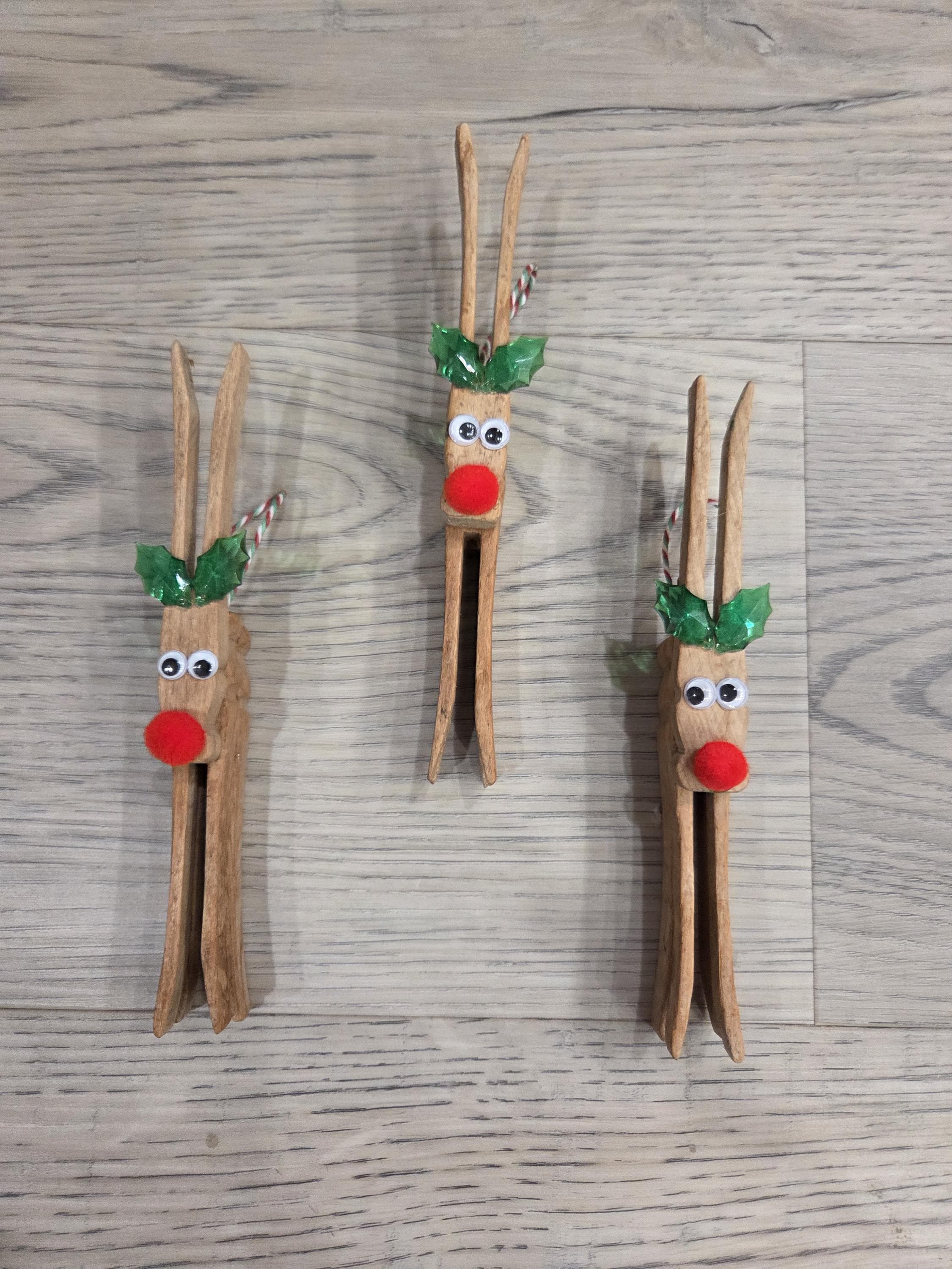 Clothespin Rudolph Ornament, Handmade, Christmas Gift, Stocking Suffer ...