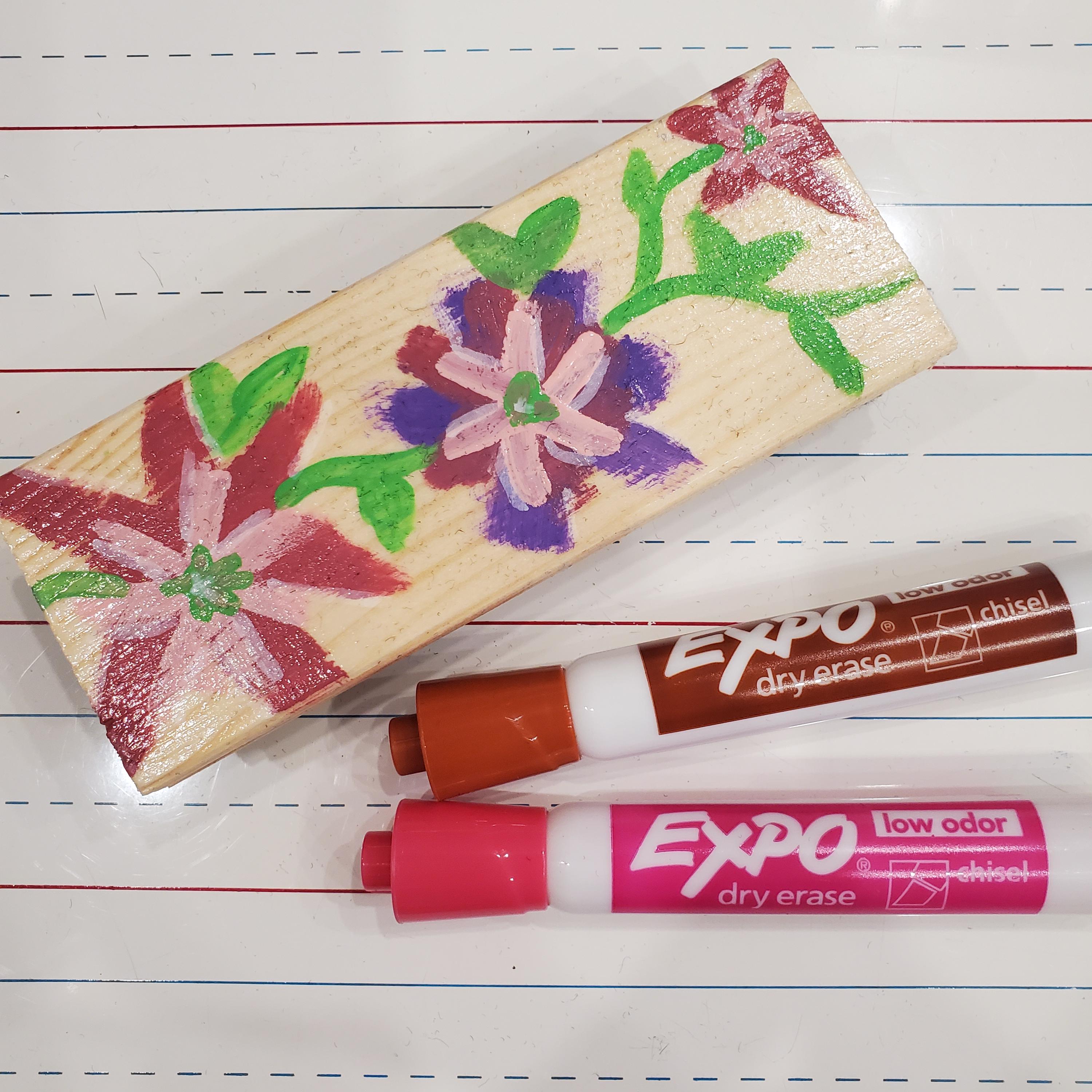 Hand-painted Flower Whiteboard Eraser, Teacher Gift, Teacher ...